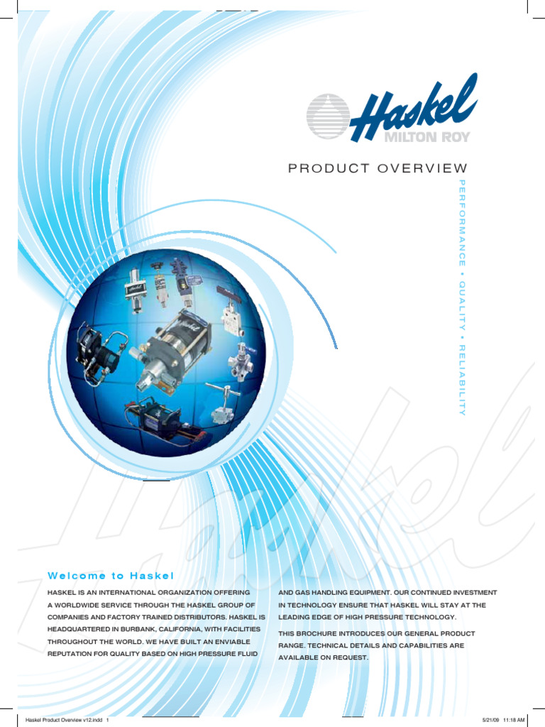 Haskel Product Overview | PDF | Valve | Gases