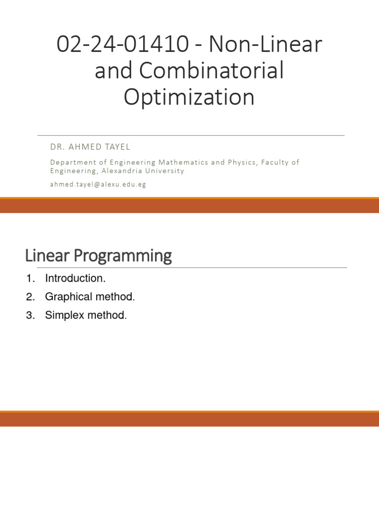 Optimization Lec04 Linearprogramming Pdf Linear Programming Algorithms