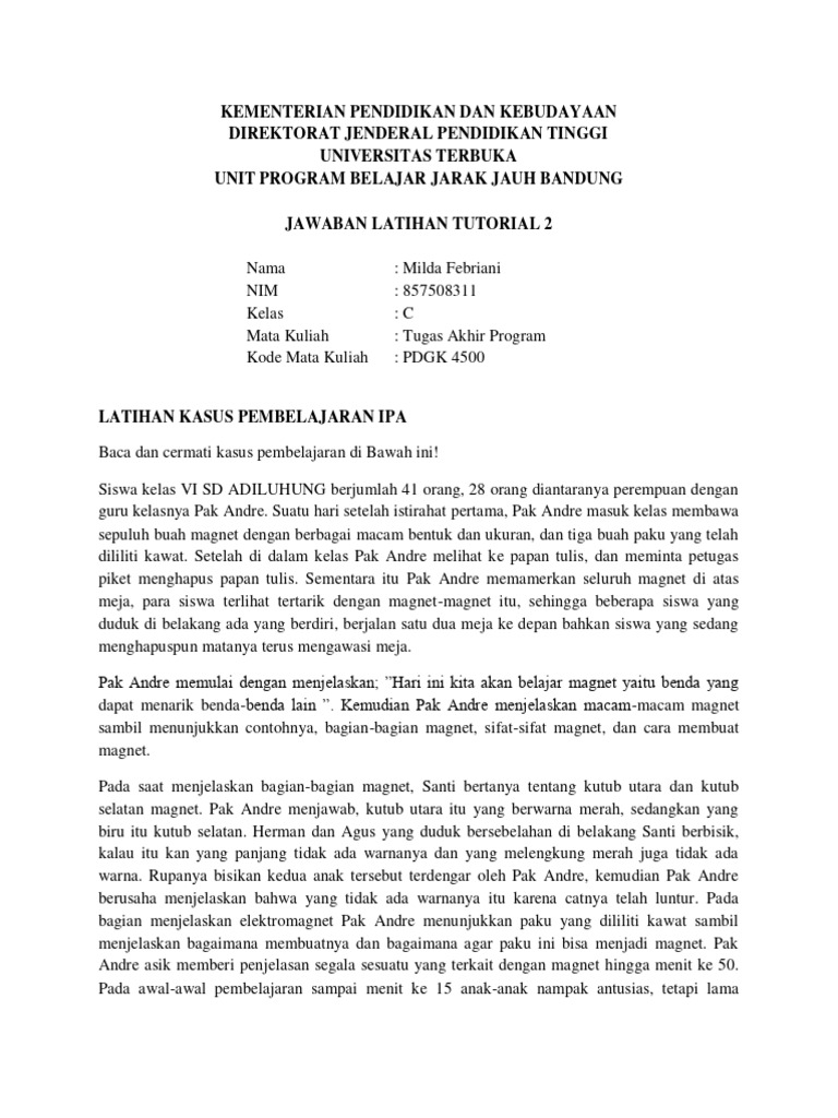 Jawaban Latihan Tutorial 2 TAP | PDF