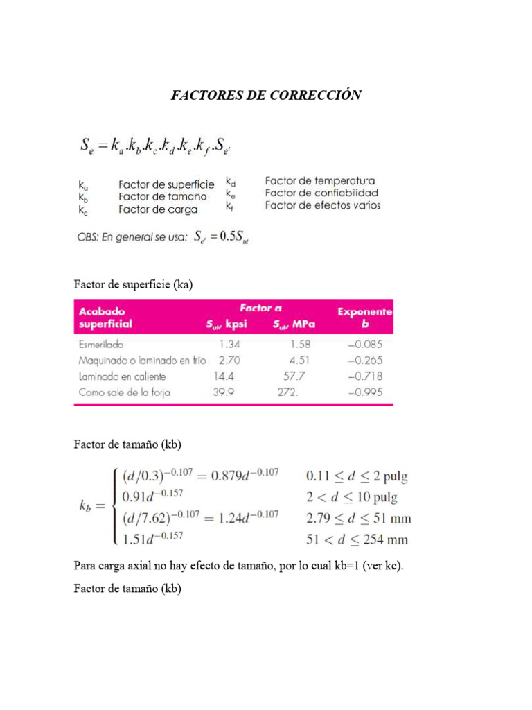 Factores de Corrección | PDF