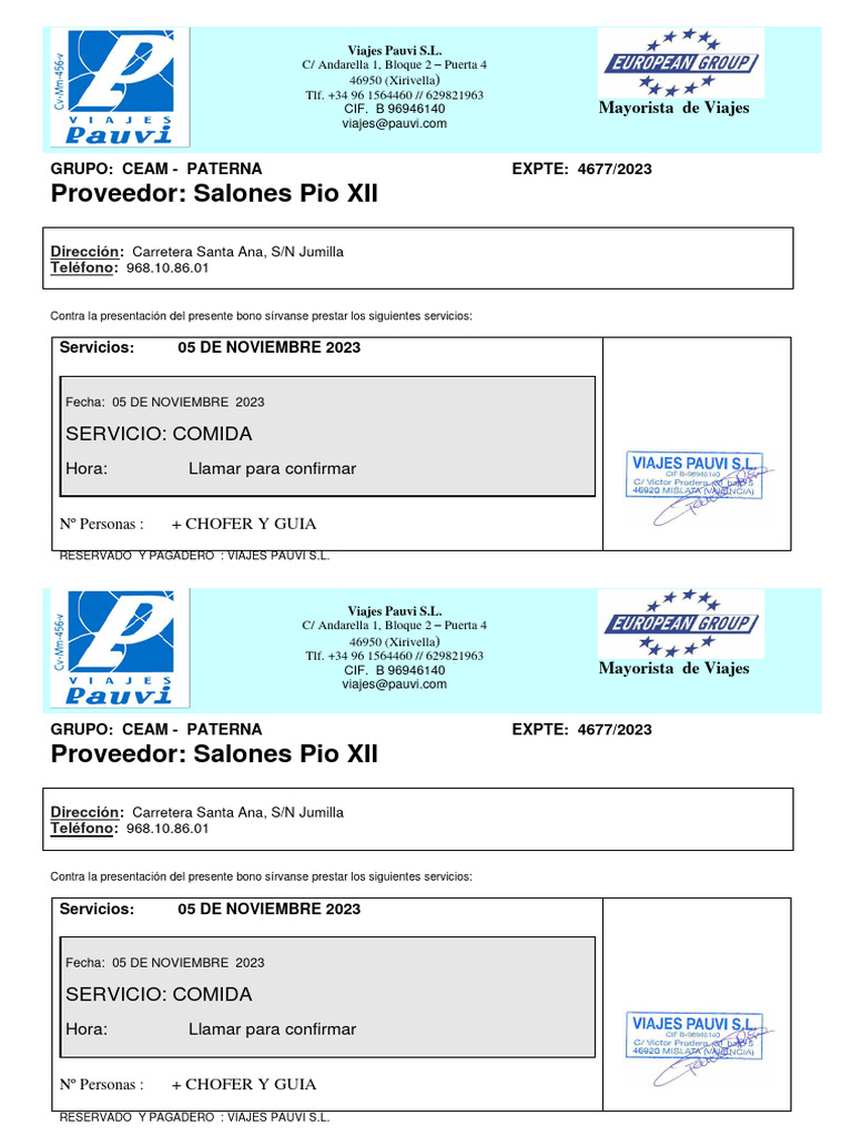 Restaurante Pio Xii | PDF