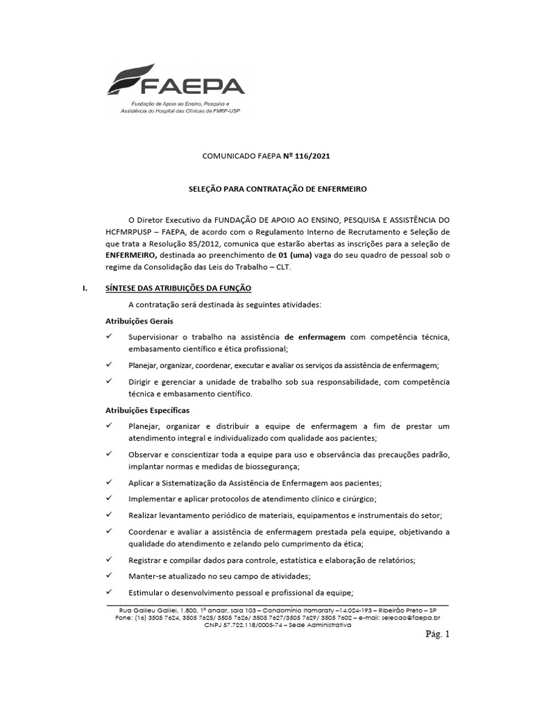 Faepa Usp | PDF | Enfermagem