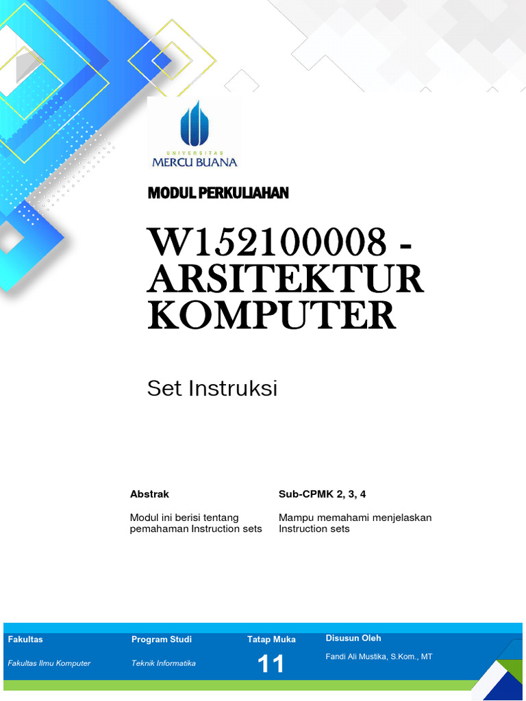 Modul Arsitektur Komputer (TM12) | PDF | Metode & Bahan Ajar | Komputer