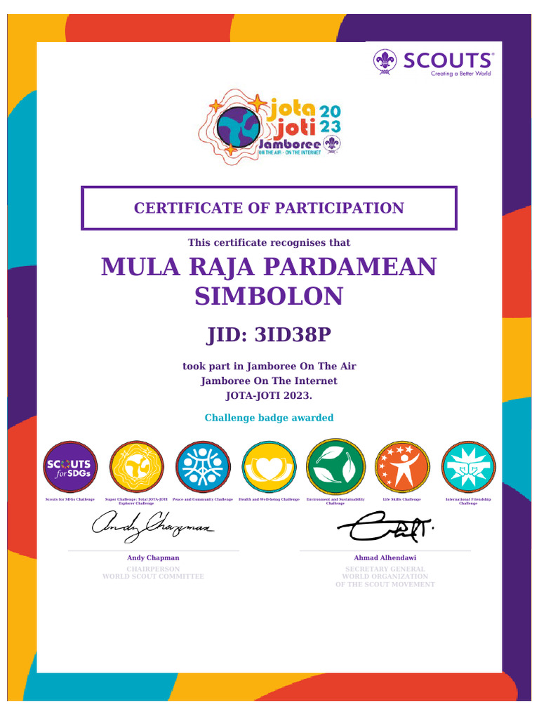 Jota Joti Certificate | PDF