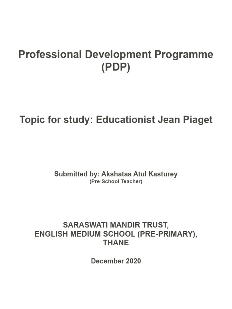 Piaget's Impact on Preschool Education | PDF | Constructivism ...