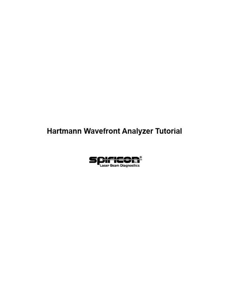 Hartmann Wavefront Analyzer Tutorial | PDF | Optical Resolution | Diffraction