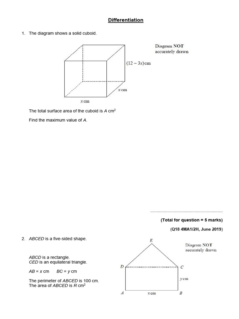 Differentiation | PDF | Equations | Area