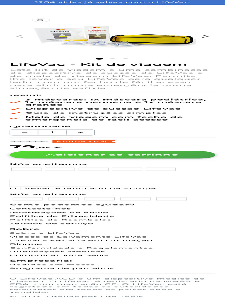 LifeVac - Kit de Viagem | PDF