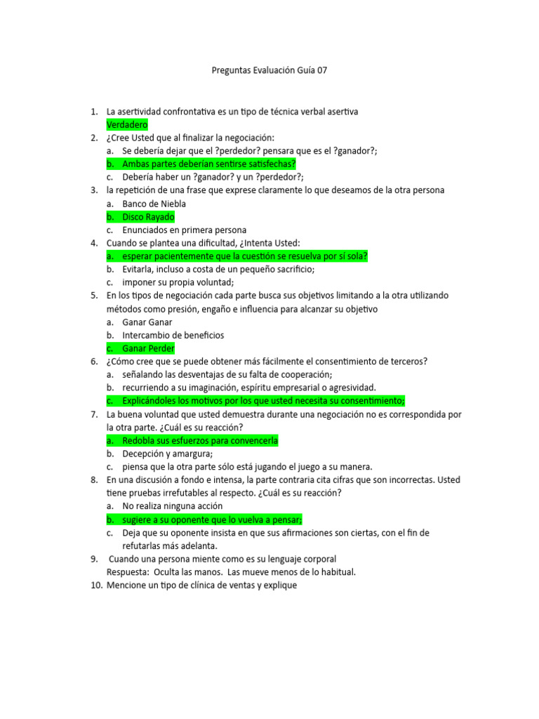 Preguntas Evaluación Guía 07 | PDF
