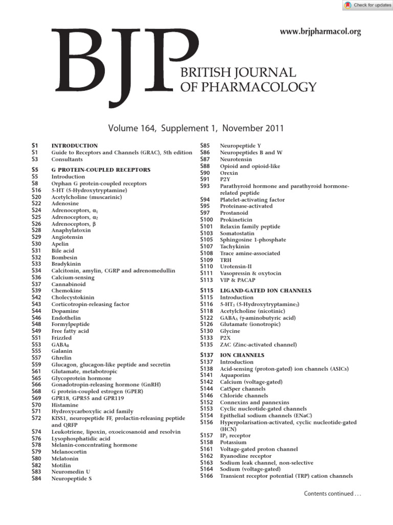 British J Pharmacology - 2011 - Alexander - Guide To Receptors and ...