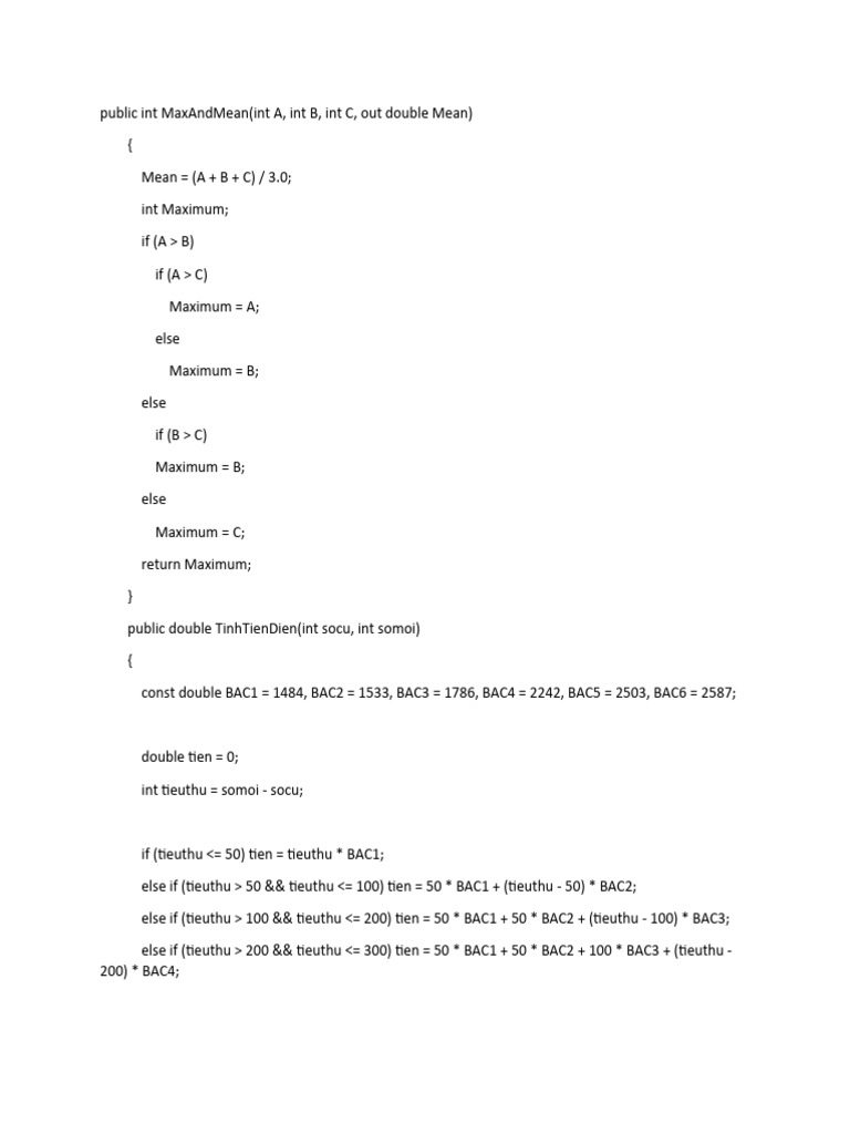Public Int MaxAndMean | PDF | Software Engineering | Computer Programming