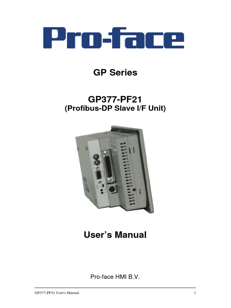 GP377-PF21 PROFIBUS DP Slave Unit Users Manual | Download Free PDF | Programmable Logic ...