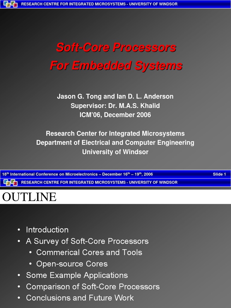 Soft Core Soft Core Processors For Embedded Systems Pdf Field