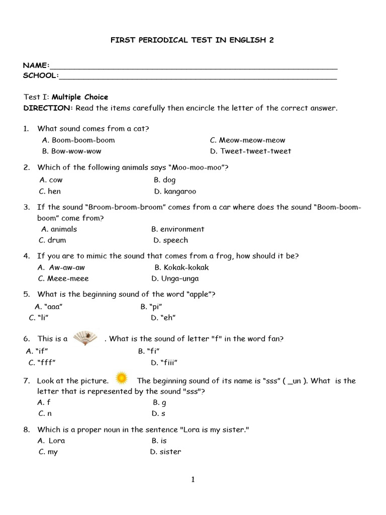 ENGLISH 2-Q1 Test EDITED | PDF | Language Arts & Discipline