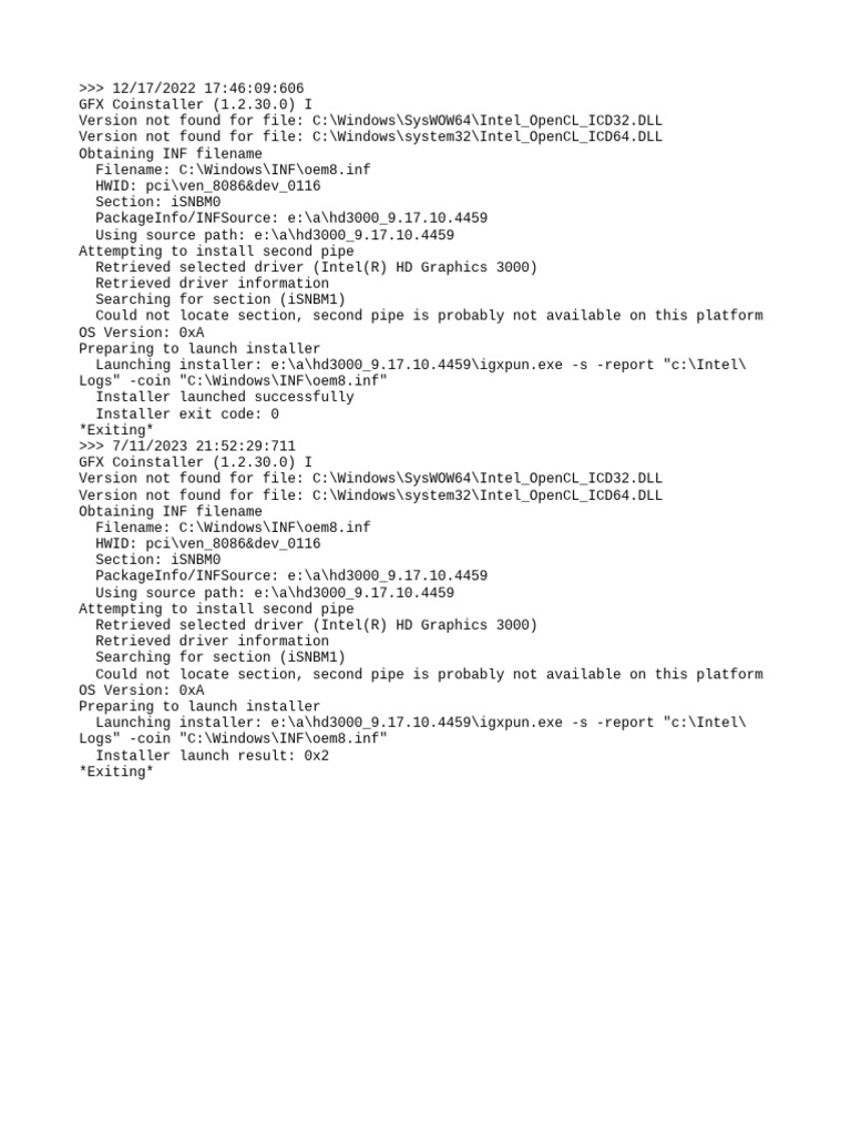 IntelGFXCoin - Copy - Log | PDF | Games & Activities | Computers