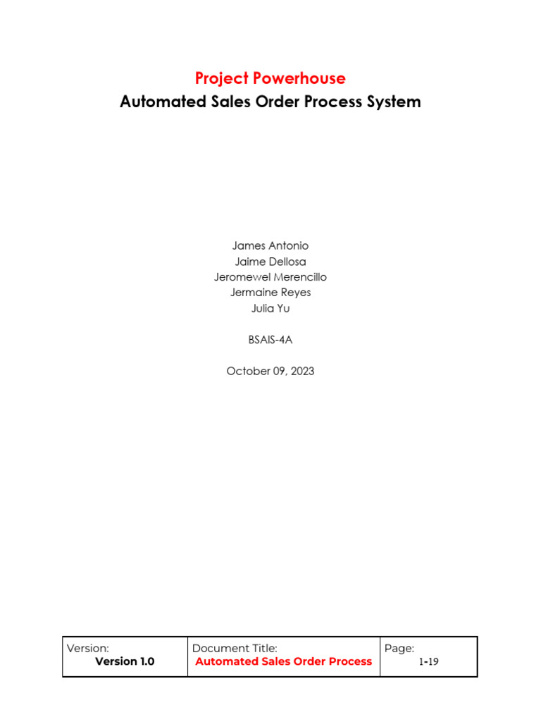 Project Powerhouse Business Case | PDF | Sales | Automation