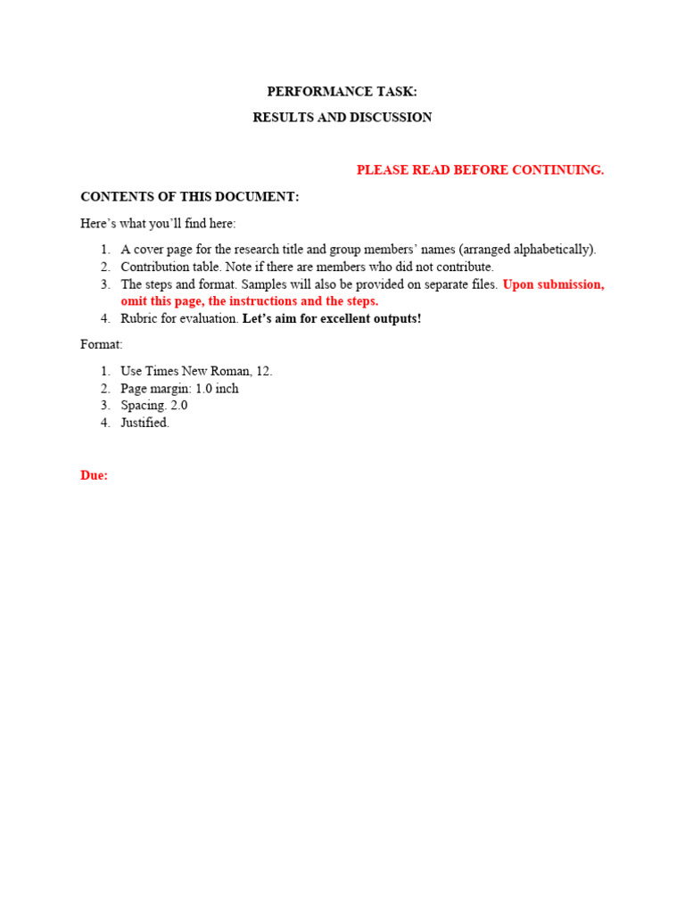 Results And Discussion Template Download Free Pdf Qualitative