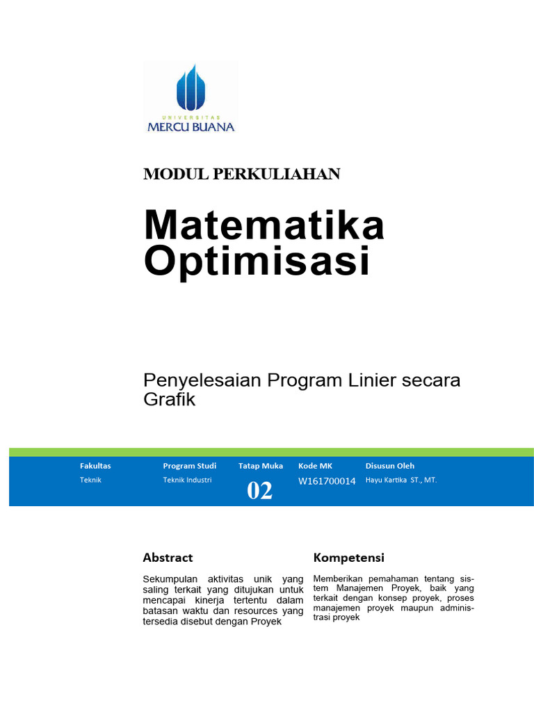 Optimisasi Program Linier Produksi | PDF