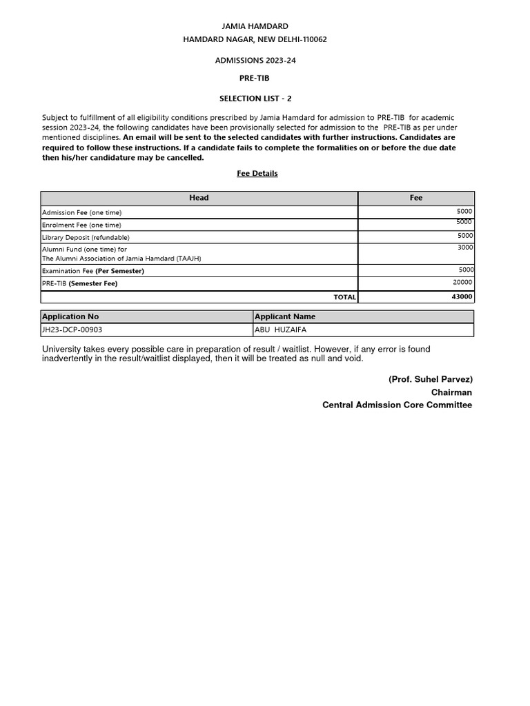 Selection List-2 PRE-TIB | PDF