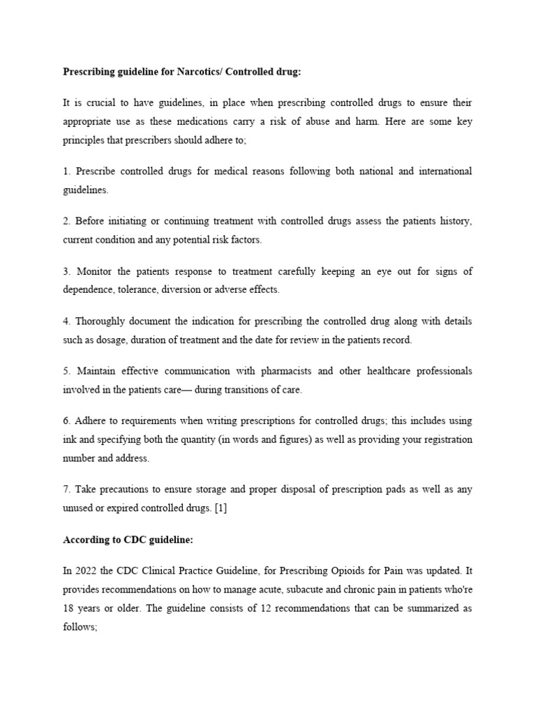 Prescribing Guidelines-1 | PDF | Medical Prescription | Opioid