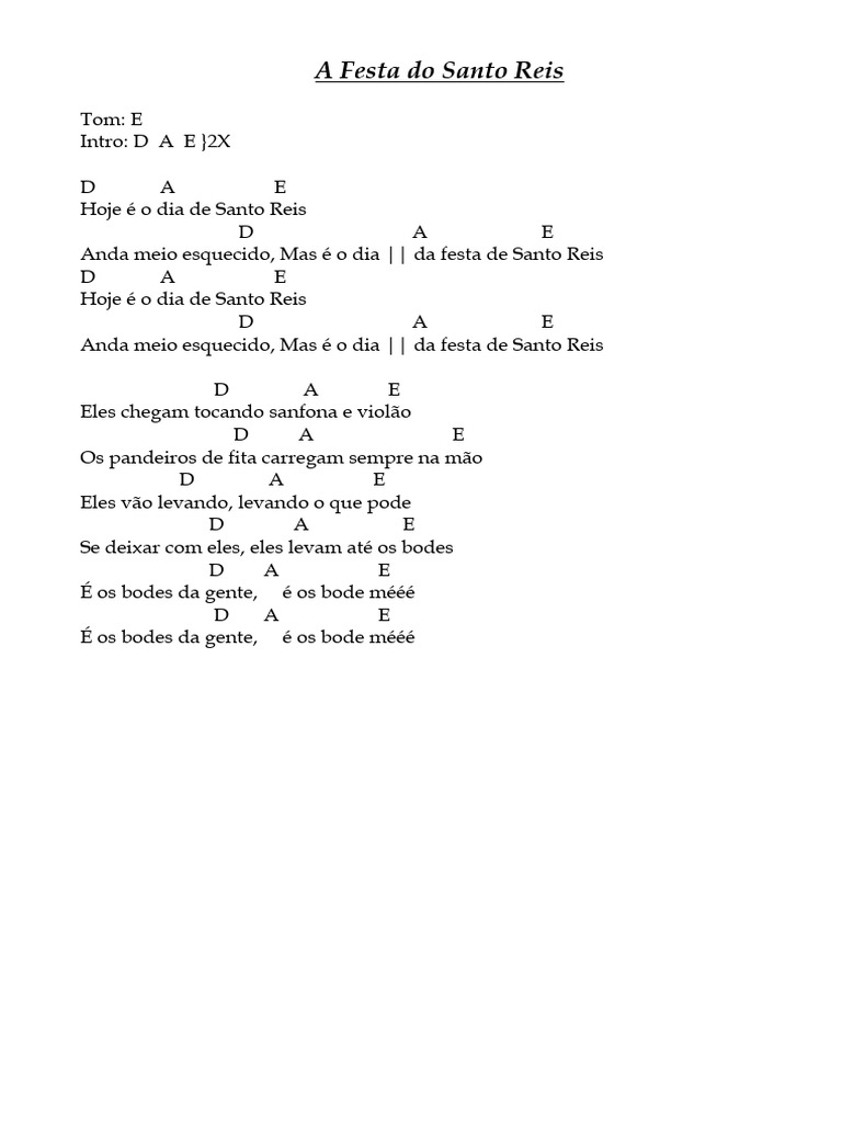 Festa de Santo Reis: Tradições e Música | PDF
