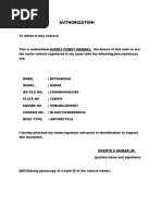 Authorization To Drive Vehicle | PDF