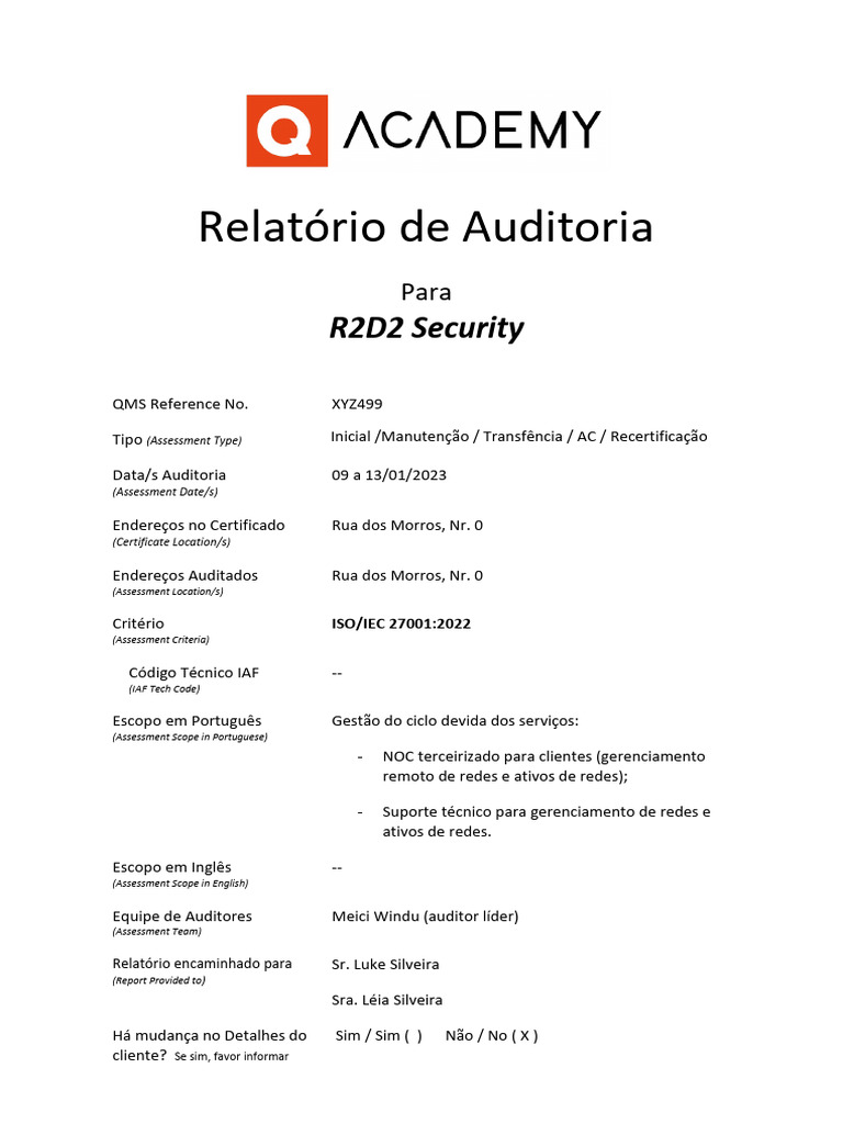 Material de apoio - Auditor Líder ISO-IEC 27001-2022 e ISO-IEC 27701 ...