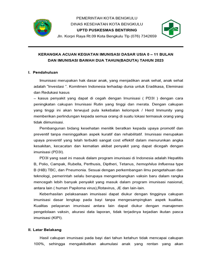 KAK IDL DAN IMUNISASI LANJUTAN LENGKAP edit | PDF