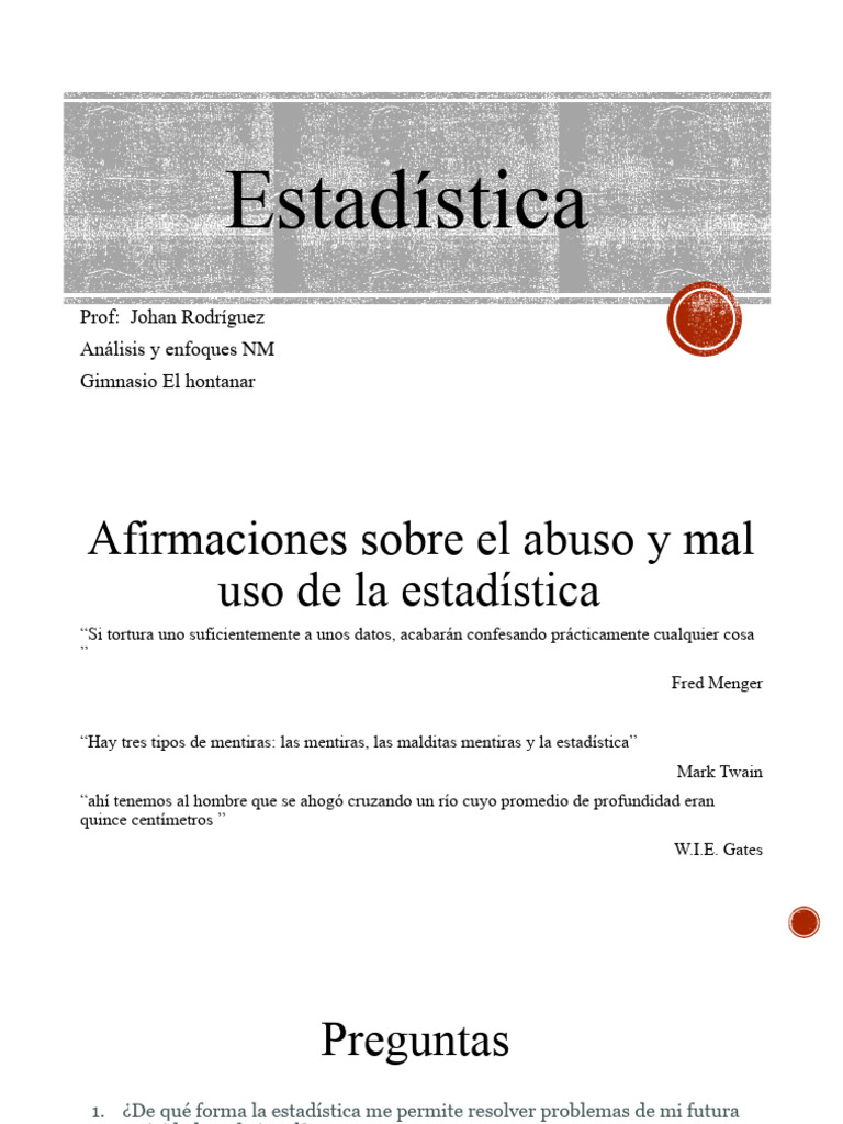 Estadística Original | Descargar gratis PDF | Estadísticas | Histograma