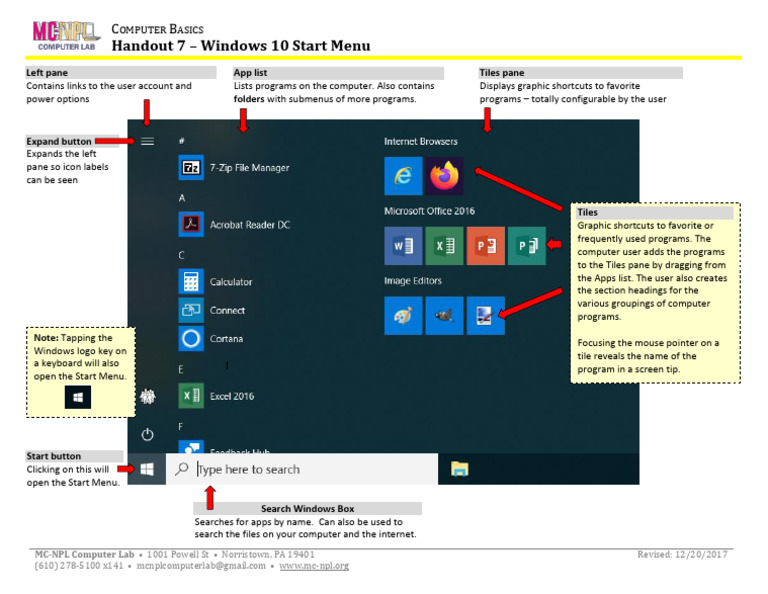 Handout 7 - Start Menu | PDF | Computing | Graphical User Interfaces
