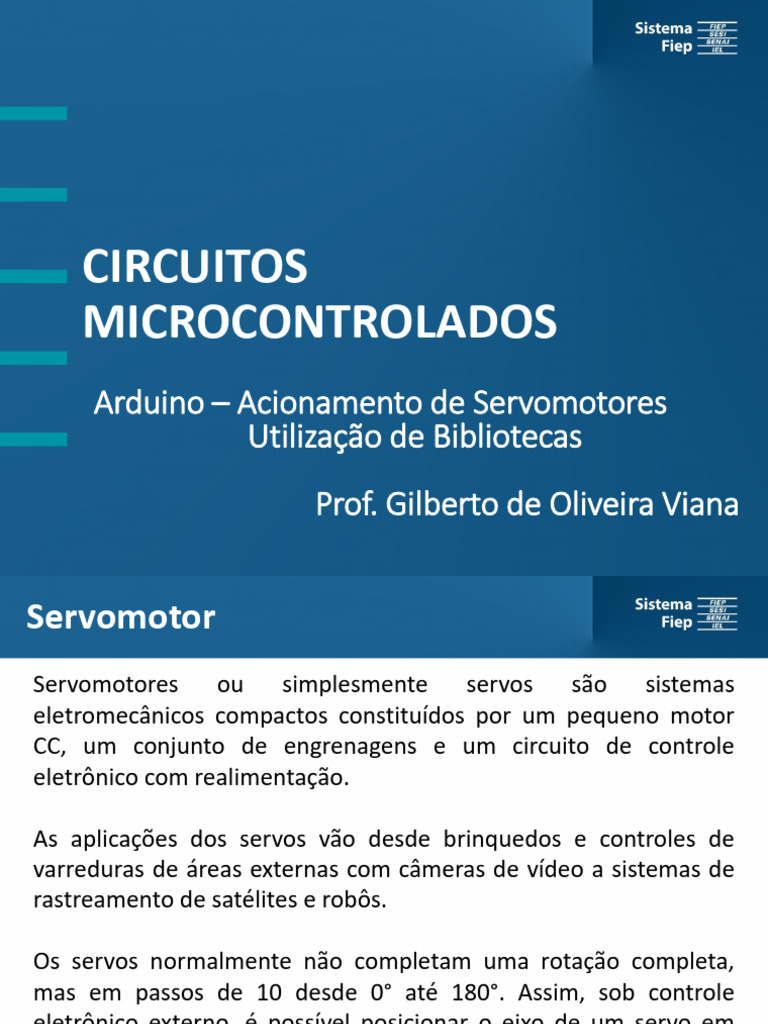 Aula 12 - Arduino - Controle de Servo Motor Utilizando Potenciômetro | PDF | Arduino ...