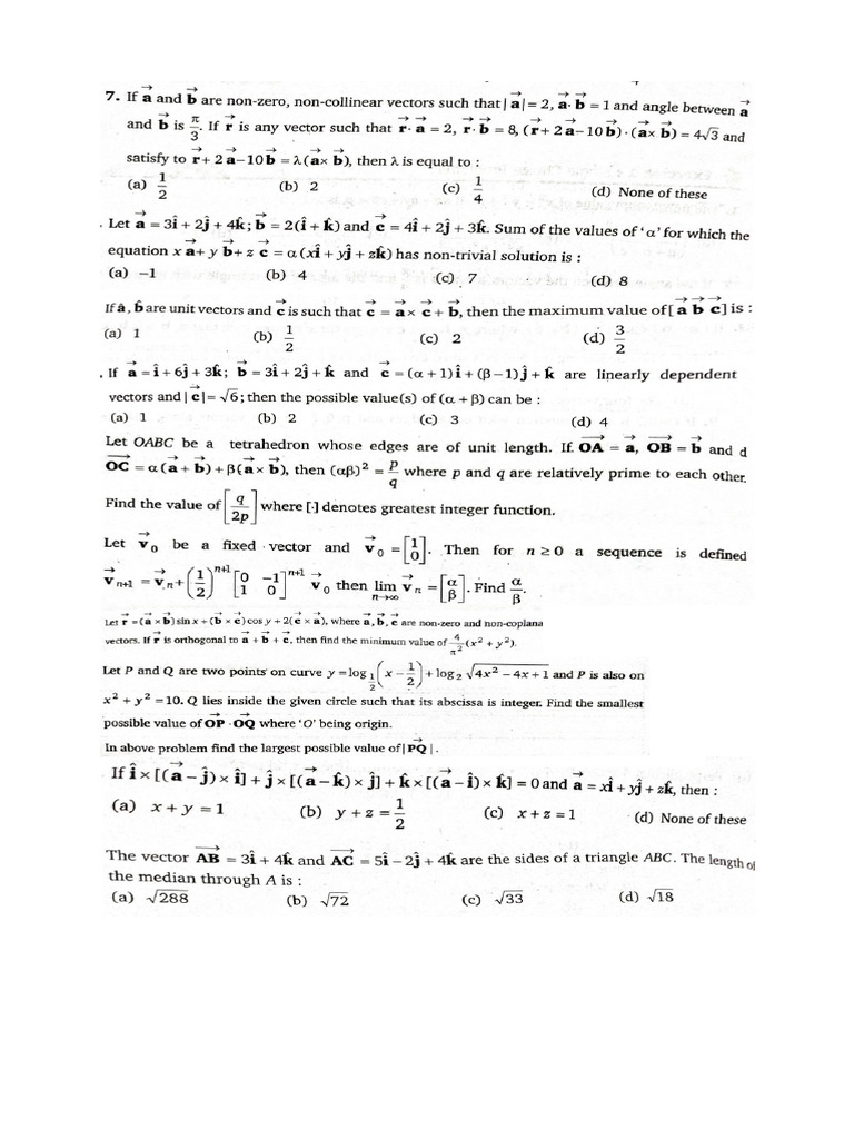 Vectors Assignment | PDF