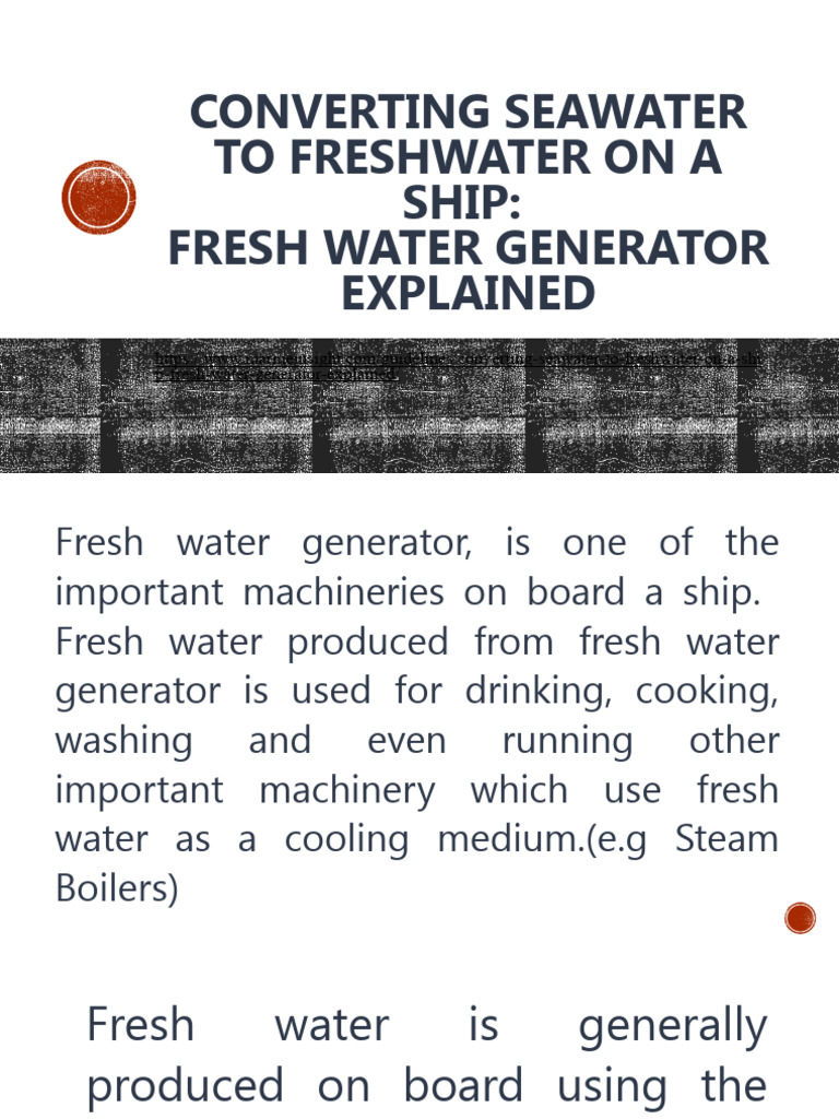 Ship Freshwater Generator Guide | PDF | Water | Pump