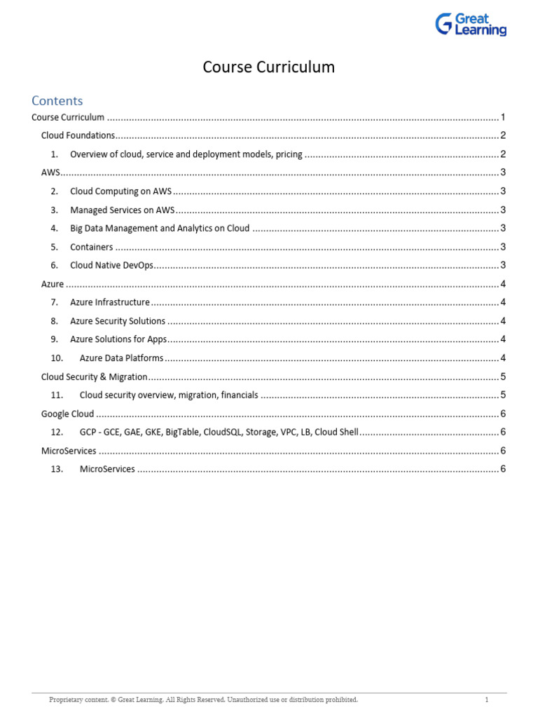 Detailed Curriculum & Program Outline - Cloud | PDF | Cloud Computing | Microsoft Azure