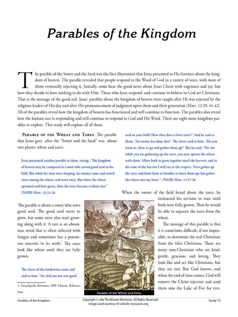 Life of Christ 073 Parables of The Kingdom | PDF | Jesus | Parables Of ...