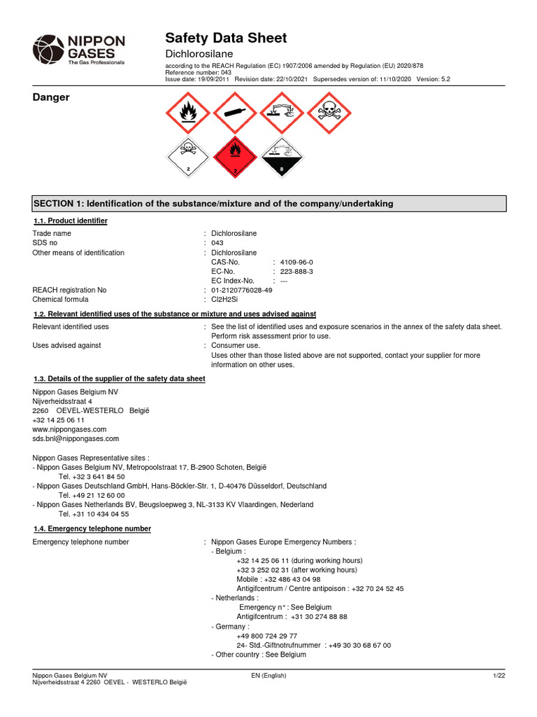 DCS Nippon Msds Eng | PDF | Personal Protective Equipment | Dangerous Goods