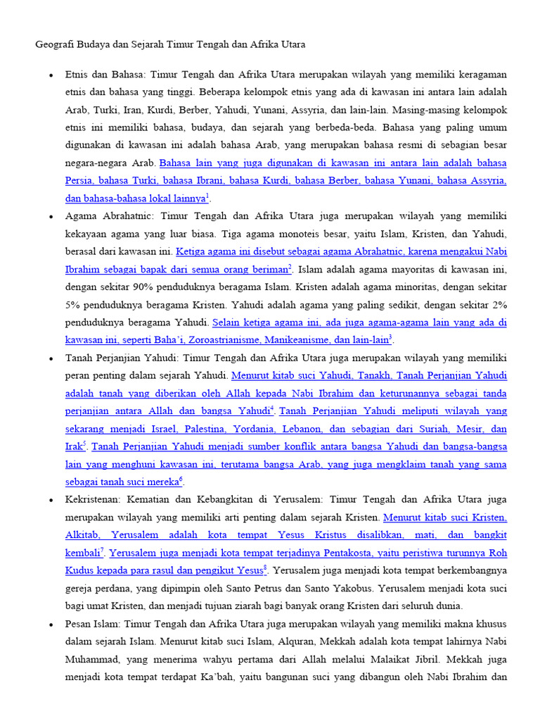 Geografi Budaya Dan Sejarah Timur Tengah Dan Afrika Utara | PDF ...