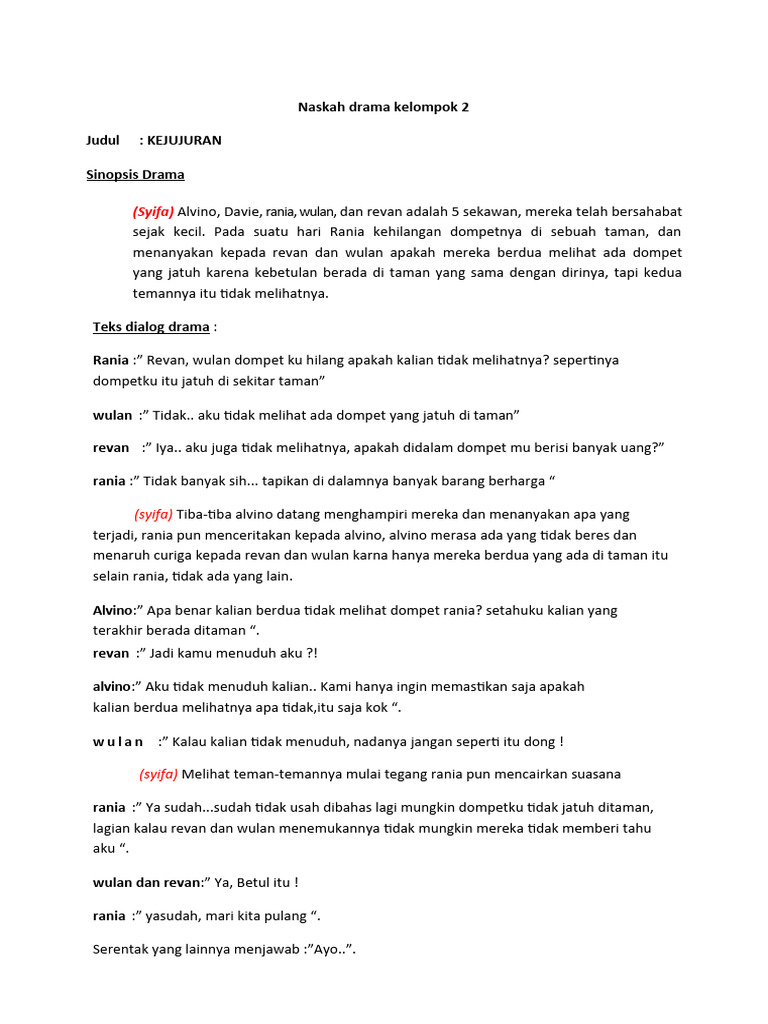 Teks Drama Kelompok 2 | PDF