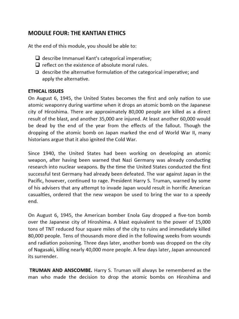 Ethics Module 4 | PDF | Philosophical Theories | Morality