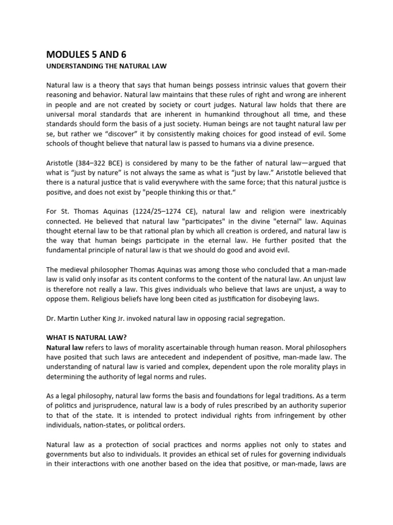 Ethics Modules 5 and 6 | PDF | Natural Law | Virtue