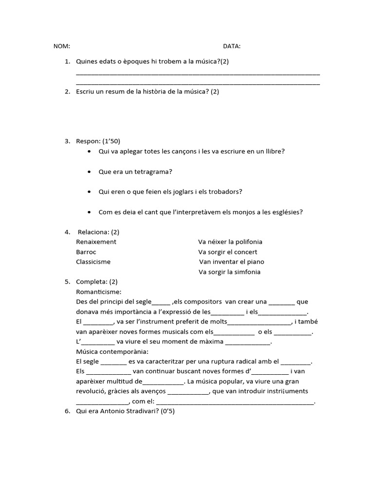 Musica Examen 1 | PDF