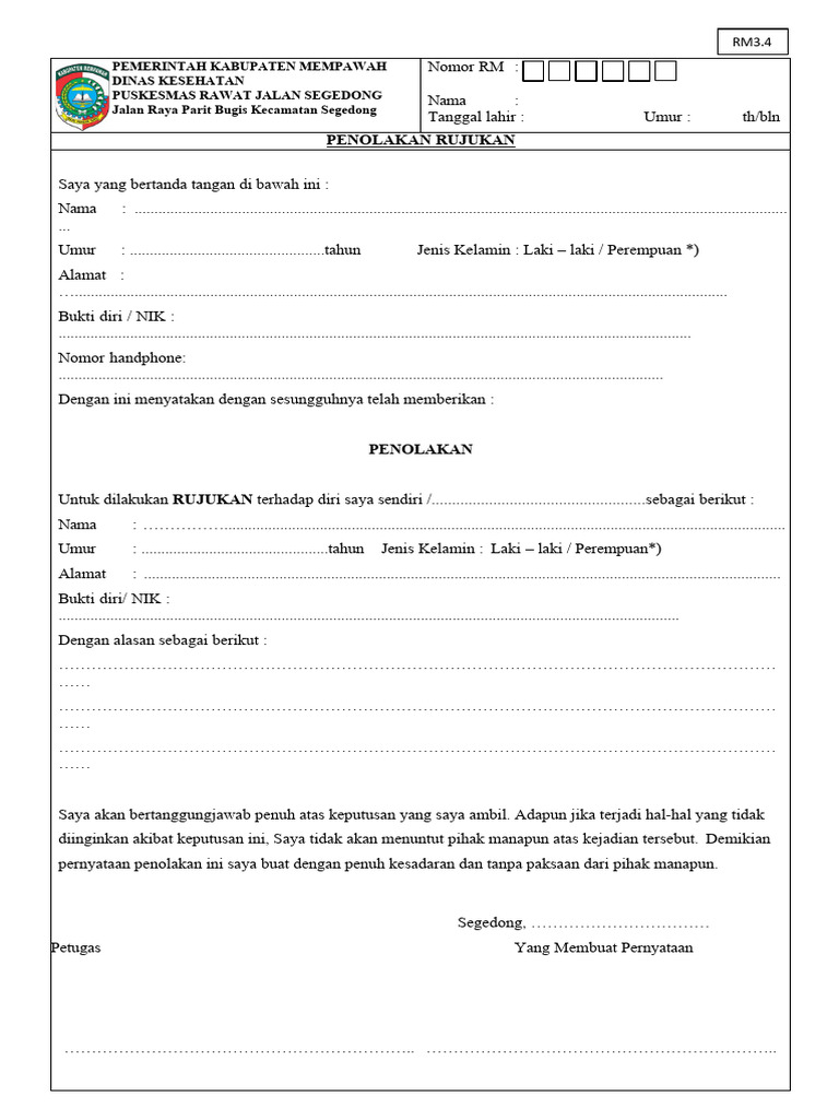 RM3.4 Penolakan Rujukan | PDF