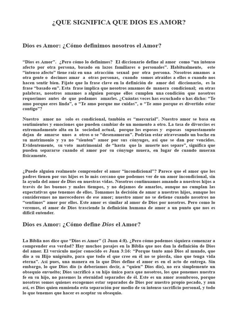 Dios Es Amor | PDF | Amor | Dios