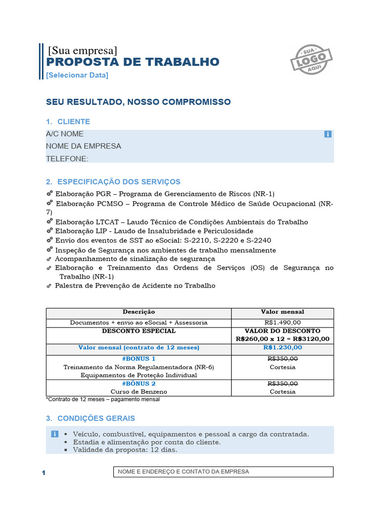 Modelo de Proposta | PDF