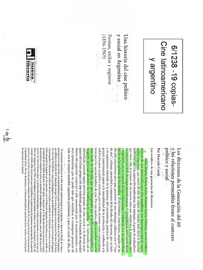 CERDA - Los Directores de La Generación Del 60 | PDF