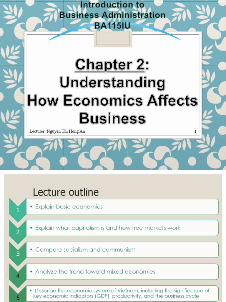 Lecture 2 - Chapter 2 - Understand How Economics Affect Business 3 | PDF | Inflation | Capitalism