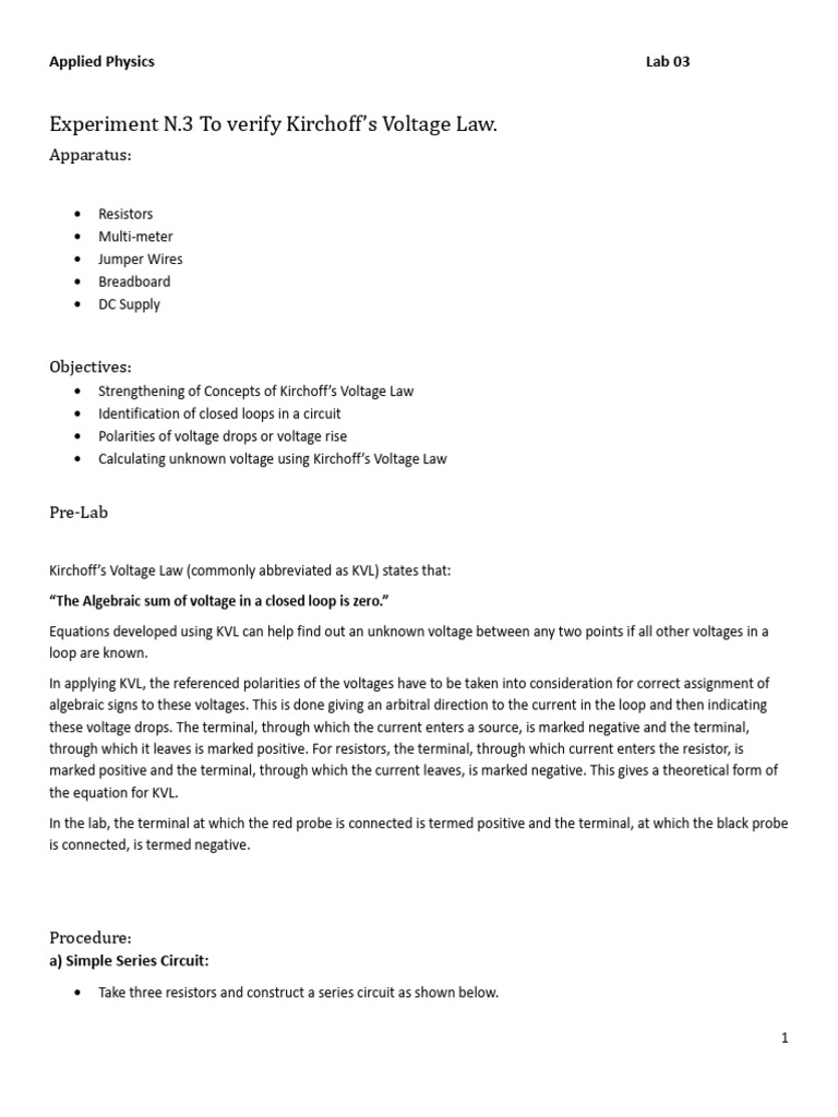 Lab 3 | PDF | Voltage | Electrical Network