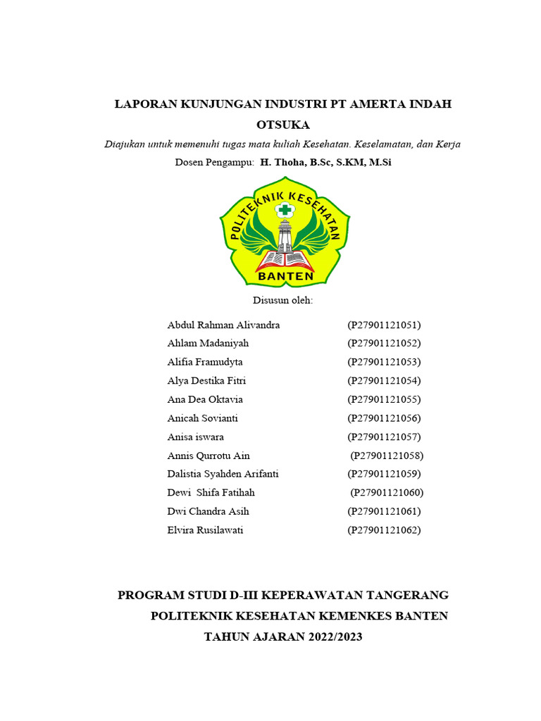 LP Kunjungan Industri K3 Kel 1 | PDF | Gaya Hidup