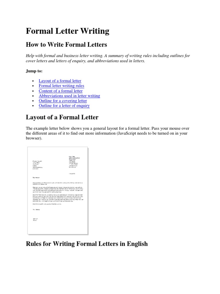 Formal Letter Writing: How To Write Formal Letters | PDF | Communication