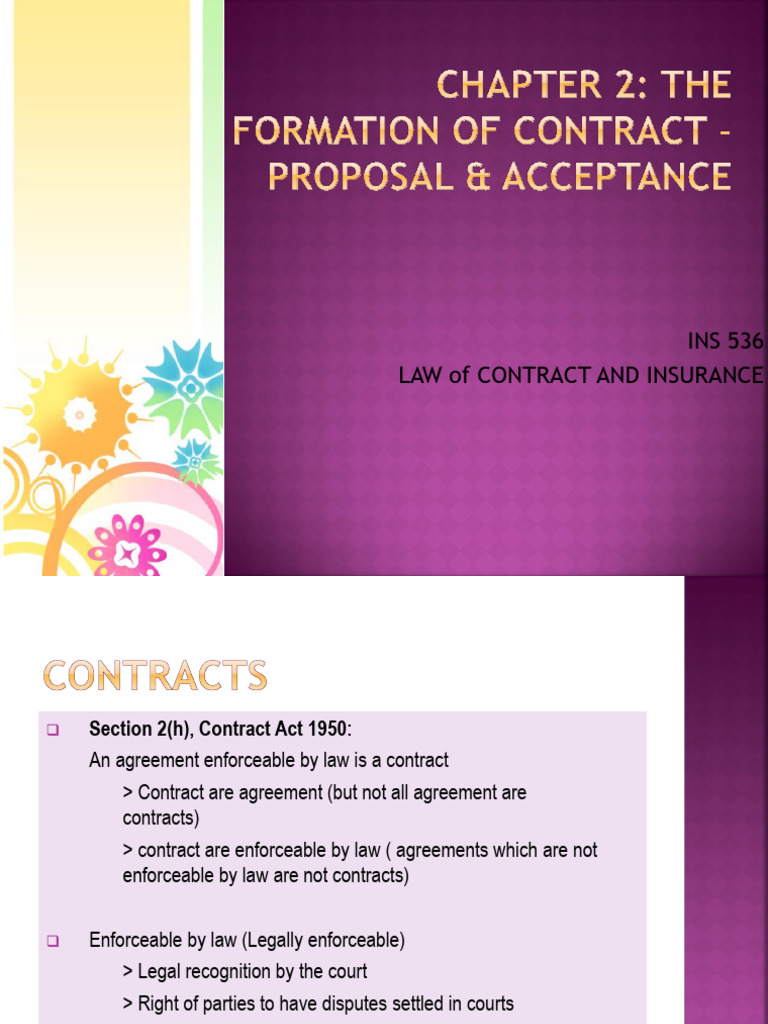Chapter 2a - Proposal & Acceptance | PDF | Offer And Acceptance | Consent